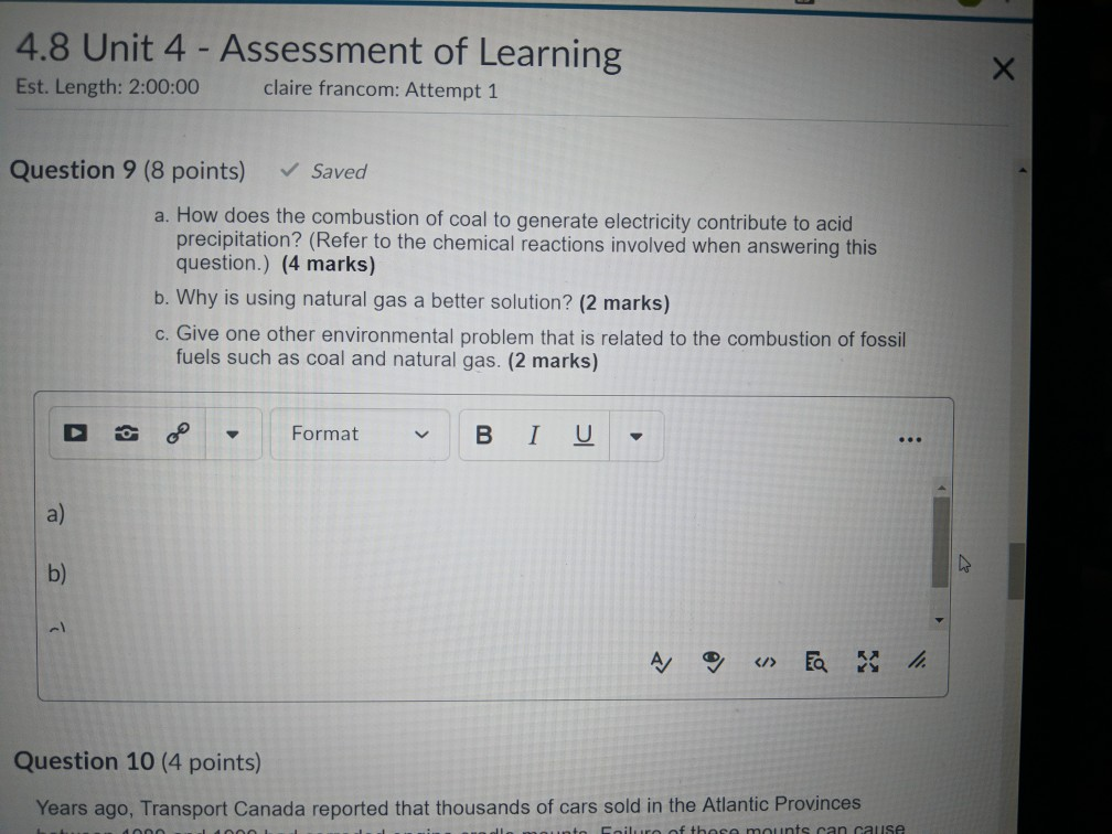 Solved 4.8 Unit 4 - Assessment of Learning Est. Length: | Chegg.com