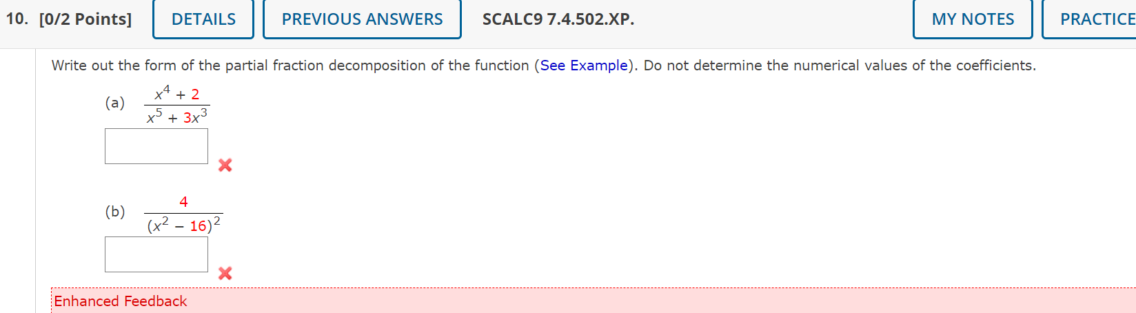 Solved Write out the form of the partial fraction | Chegg.com