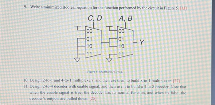 Solved 9. Write a minimized Boolean equation for the | Chegg.com