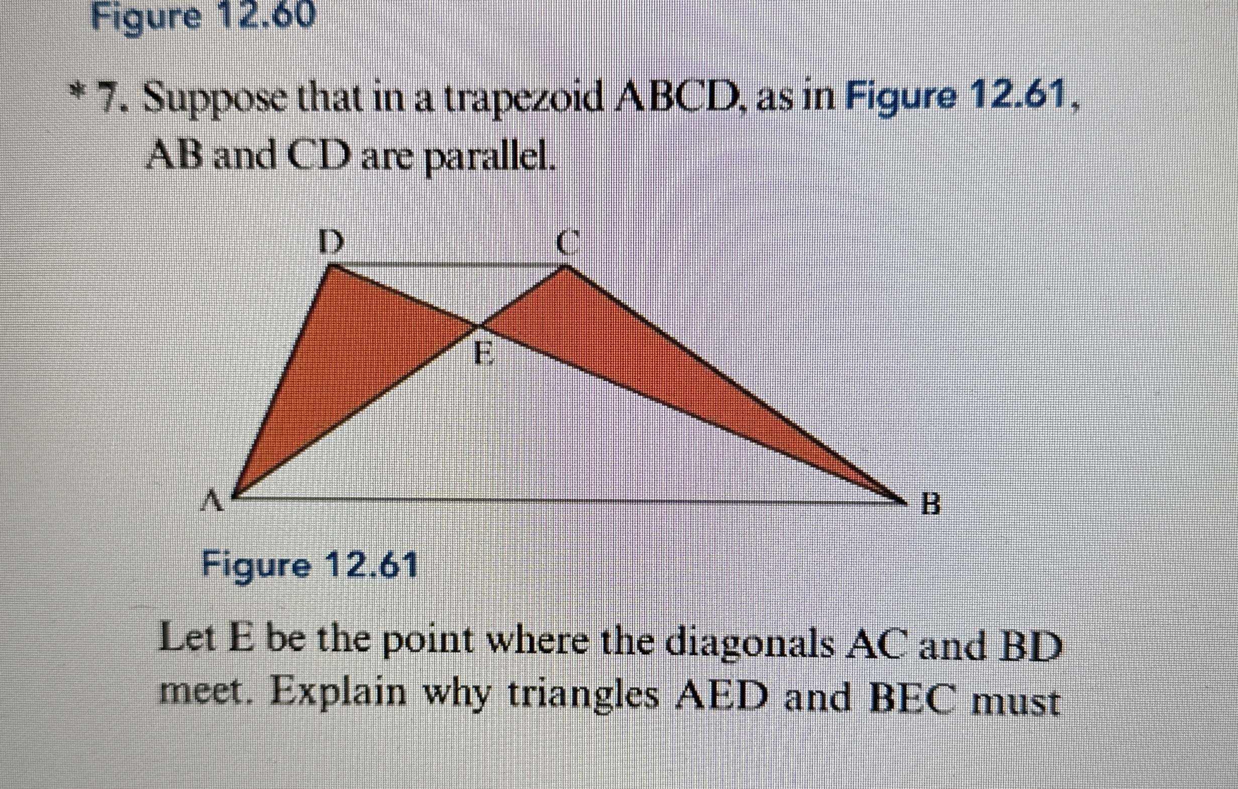 Figure 12.60Suppose that in a trapezoid ABCD, as in | Chegg.com