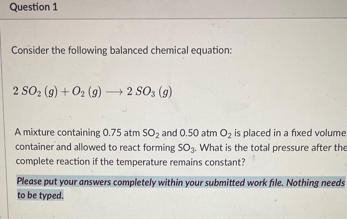 Solved Consider the following balanced chemical equation: | Chegg.com