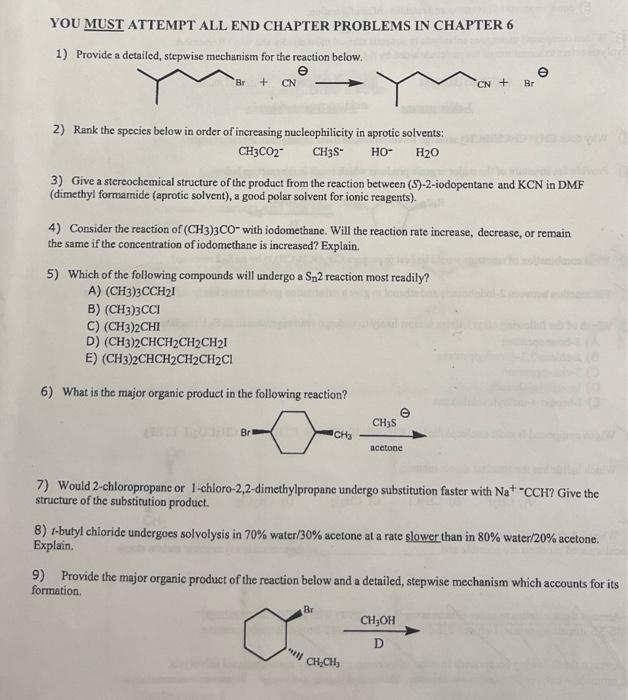 Solved YOU MUST ATTEMPT ALL END CHAPTER PROBLEMS IN CHAPTER | Chegg.com