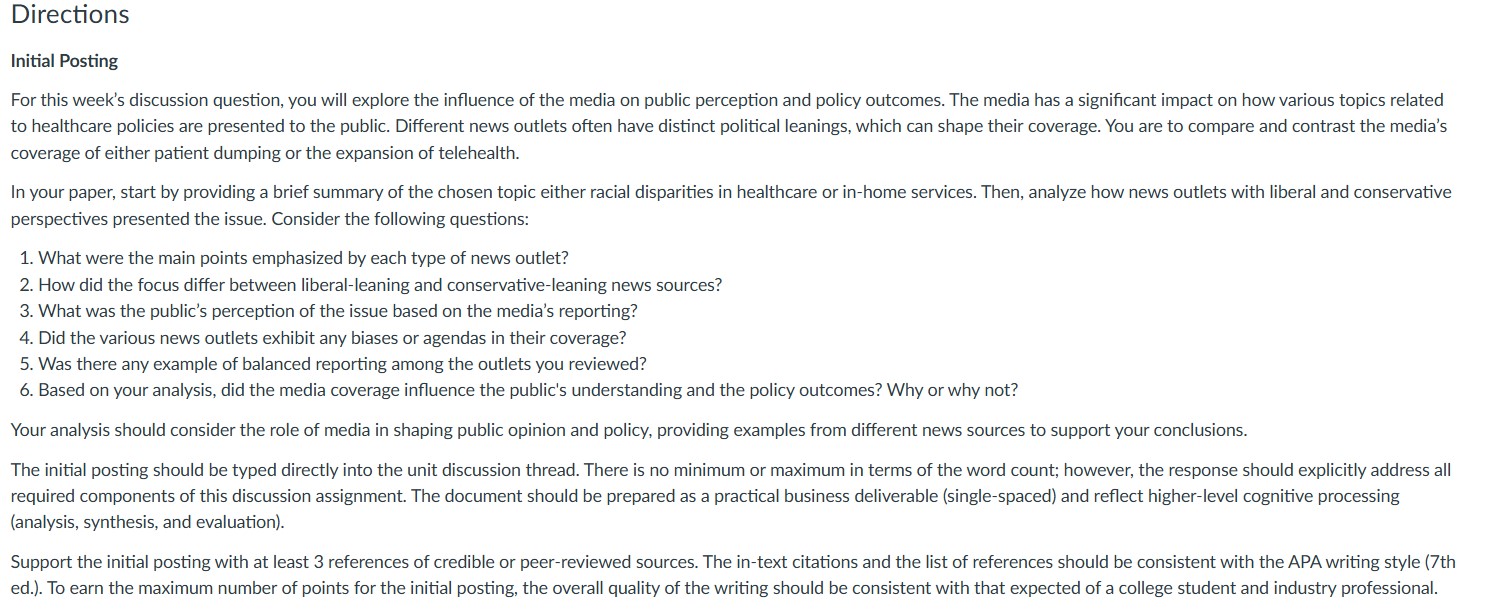 Solved Explore the influence of the media on public | Chegg.com