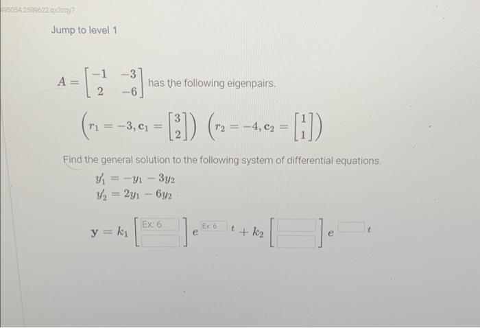 Solved \\( A=\\left[\\begin{array}{cc}-1 & -3 \\\\ 2 & | Chegg.com