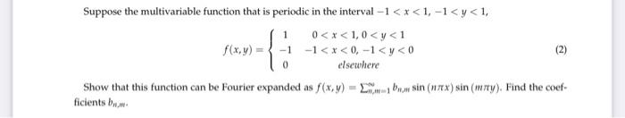Solved Suppose the multivariable function that is periodic | Chegg.com