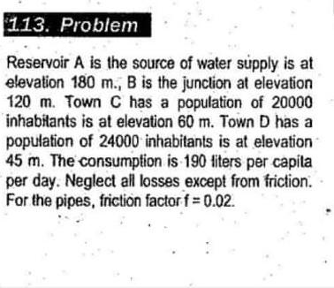 Solved THREE RESERVOIR PROBLEMS 109. Problem In the pipe | Chegg.com