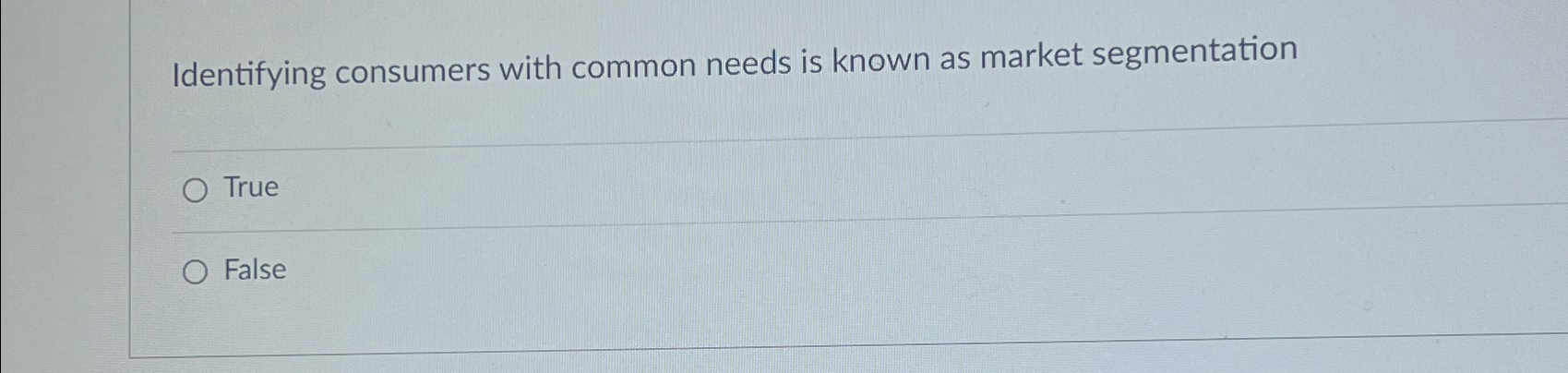 Solved Identifying consumers with common needs is known as | Chegg.com