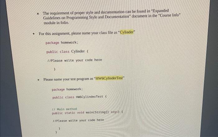 Solved Design a class named Cylinder to represent cylinders. | Chegg.com