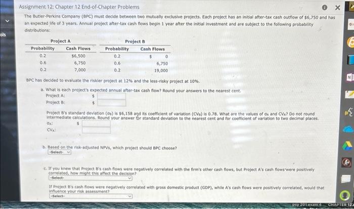 Solved Assignment 12: Chapter 12 End-of-Chapter Problems The | Chegg.com