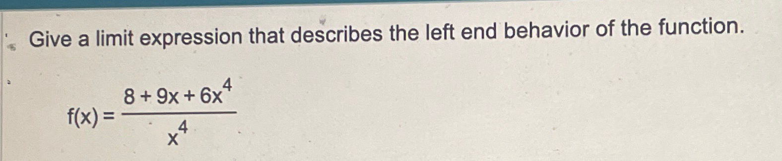 Solved Give a limit expression that describes the left end | Chegg.com