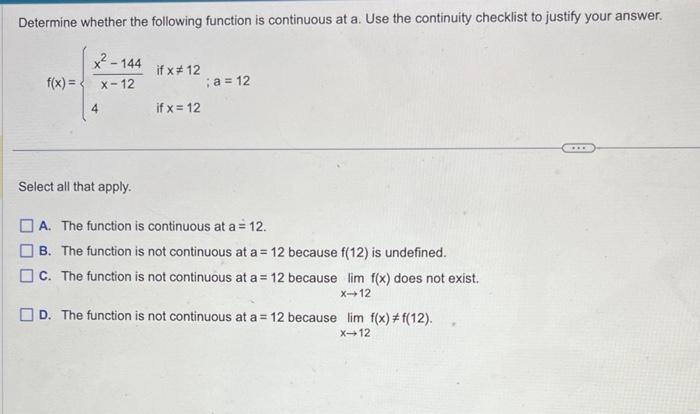 Solved Determine whether the following function is | Chegg.com