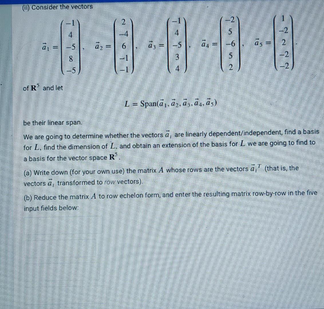 Solved (Linear Spans). Recall that the transpose operation | Chegg.com