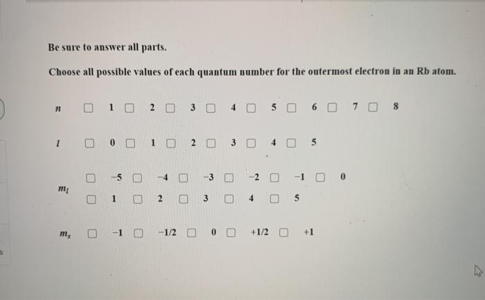 Solved Be sure to answer all parts. Choose all possible | Chegg.com