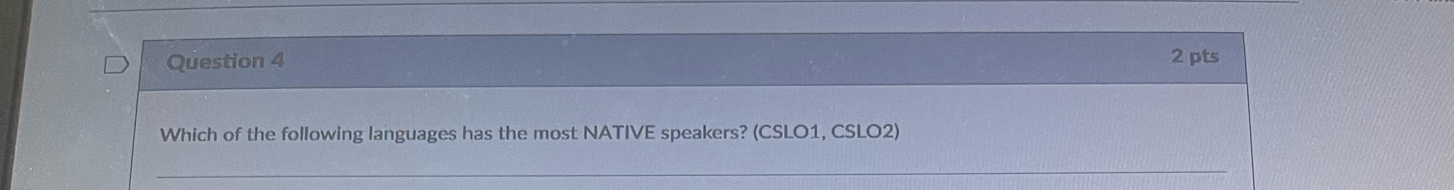 Solved Question 42 ﻿ptsWhich of the following languages has | Chegg.com
