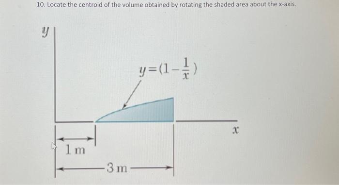 Solved 10. Locate the centroid of the volume obtained by | Chegg.com
