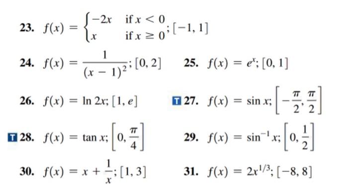 Solved 21-32. Mean Value Theorem Consider the following | Chegg.com