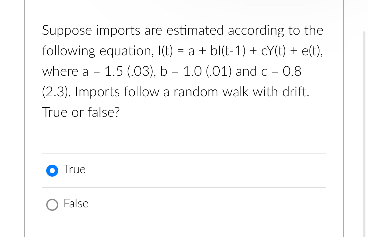 Solved Suppose imports are estimated according to the | Chegg.com
