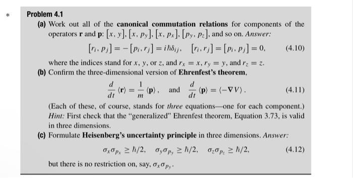 Solved Problem 4.1 (a) Work out all of the canonical | Chegg.com