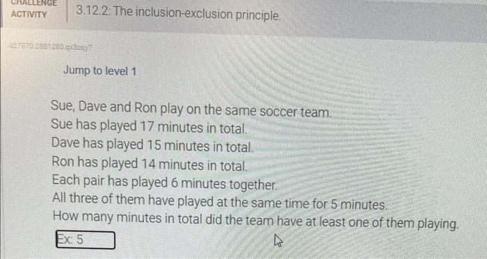 Solved Jump to level 1 Sue, Dave and Ron play on the same | Chegg.com