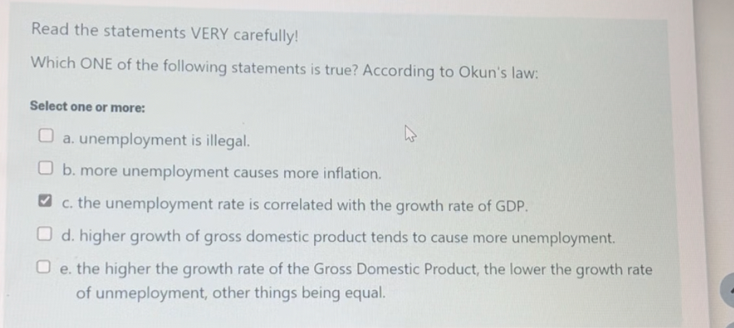 Solved Read the statements VERY carefully!Which ONE of the | Chegg.com