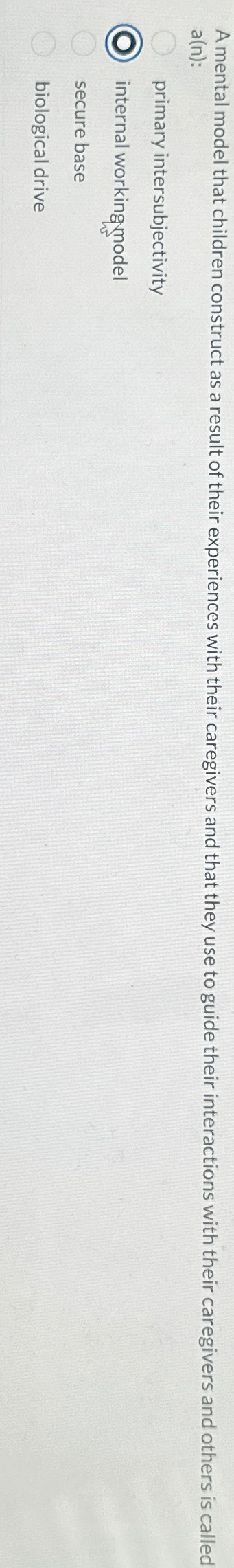 Solved A mental model that children construct as a result of | Chegg.com