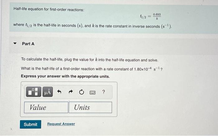 Solved What is the rate constant of a first-order reaction | Chegg.com