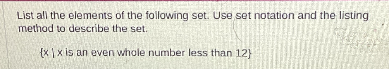 Solved List all the elements of the following set. Use set | Chegg.com