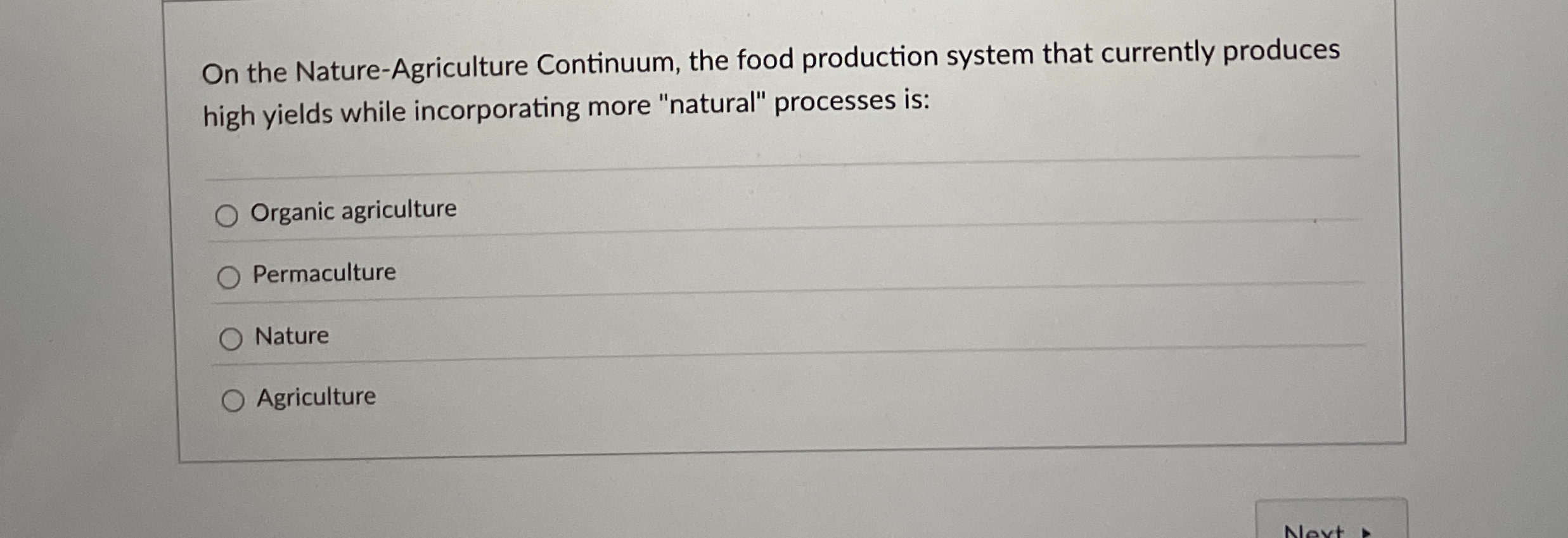 High Quality SOLUTION On the Nature-Agriculture Continuum, the food ...