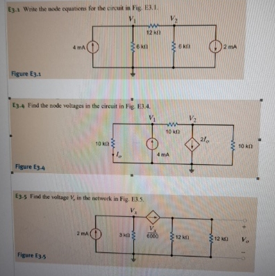 Solved E3.1 ﻿Write the mode cquations for the circuit in Fig | Chegg.com