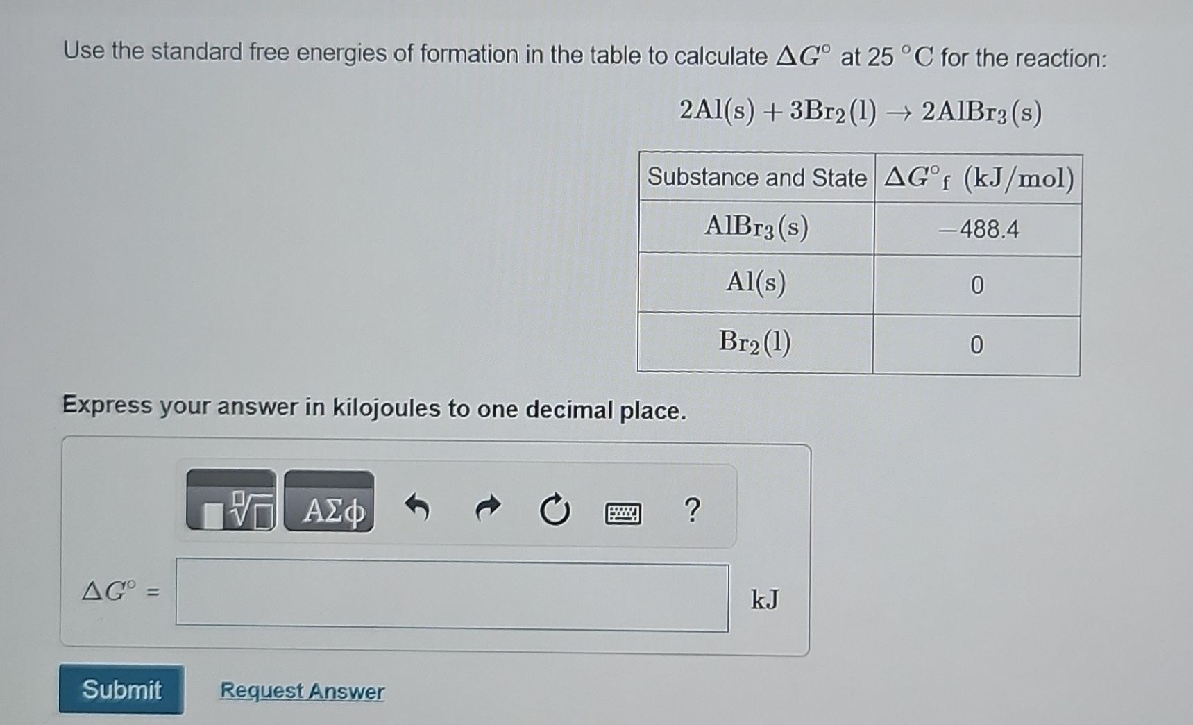 Solved Use the standard free energies of formation in the | Chegg.com