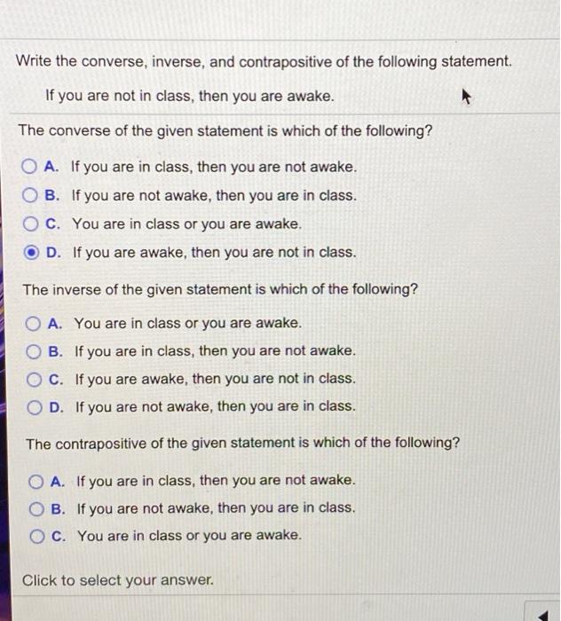 Solved Write the converse, inverse, and contrapositive of | Chegg.com
