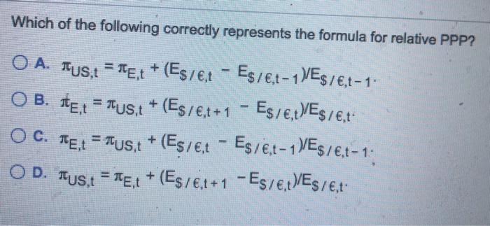 Solved Which of the following correctly represents the | Chegg.com