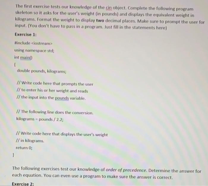 Solved The first exercise tests our knowledge of the sin | Chegg.com