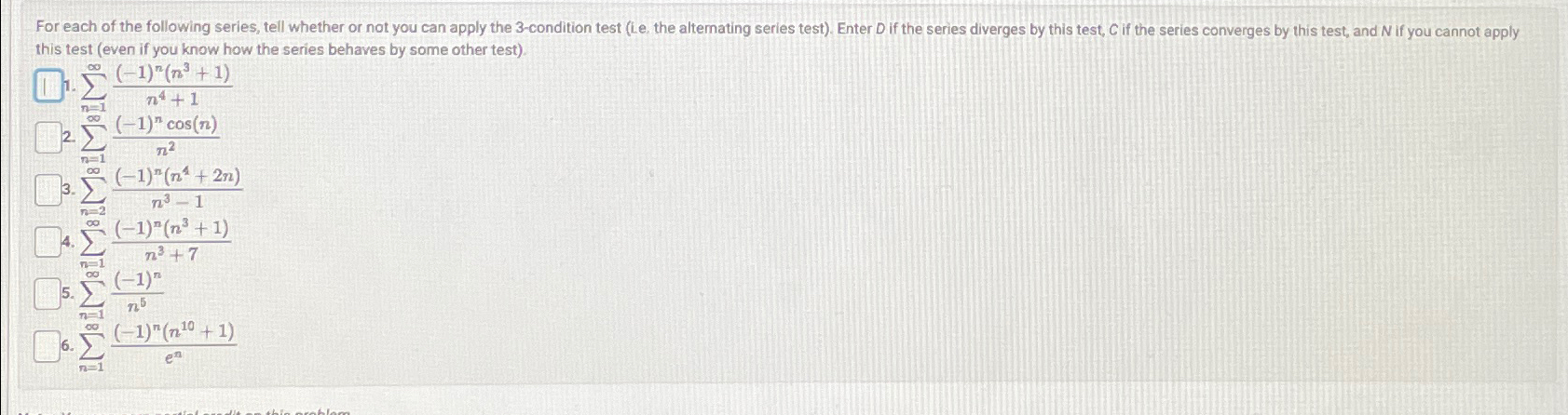Solved For each of the following series, tell whether or not | Chegg.com