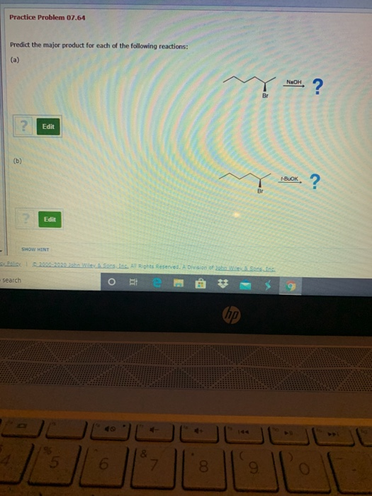 Solved Practice Problem 07.64 Predict the major product for | Chegg.com