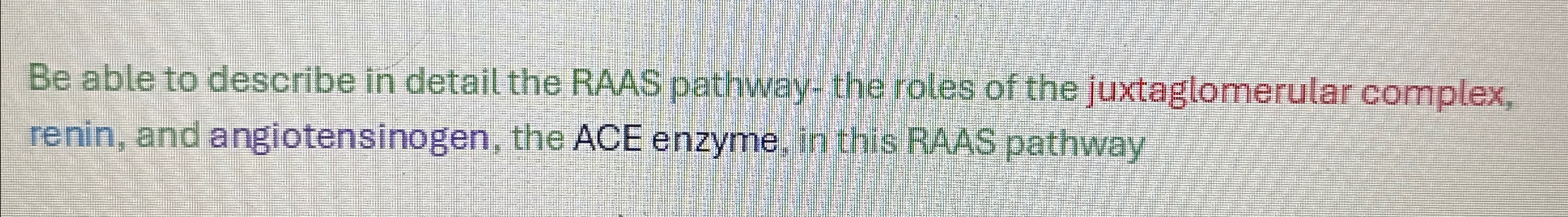 Solved Be able to describe in detail the RAAS pathway- ﻿the | Chegg.com