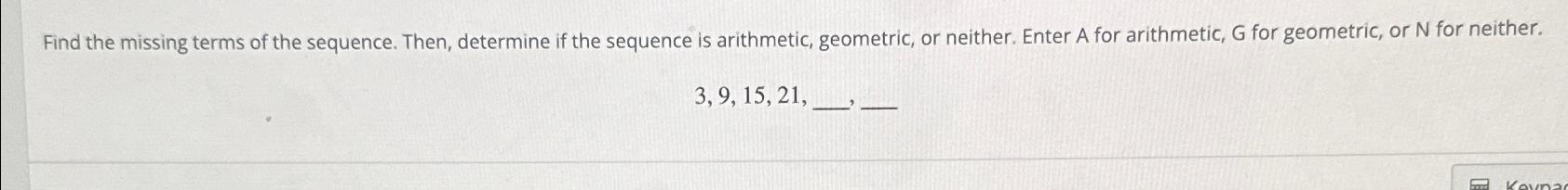 Solved Find the missing terms of the sequence. Then, | Chegg.com