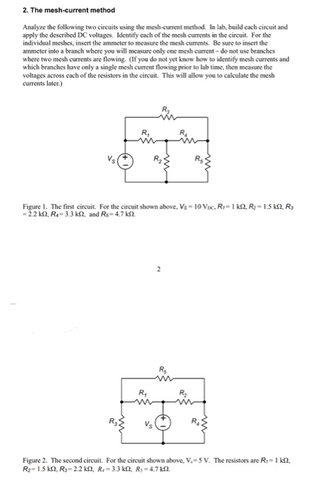 Solved 2. The mesh-current method Analyze the following two | Chegg.com