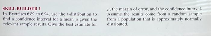 Solved SKILL BUILDER 1 In Exercises 6.89 to 6.94 , use the | Chegg.com