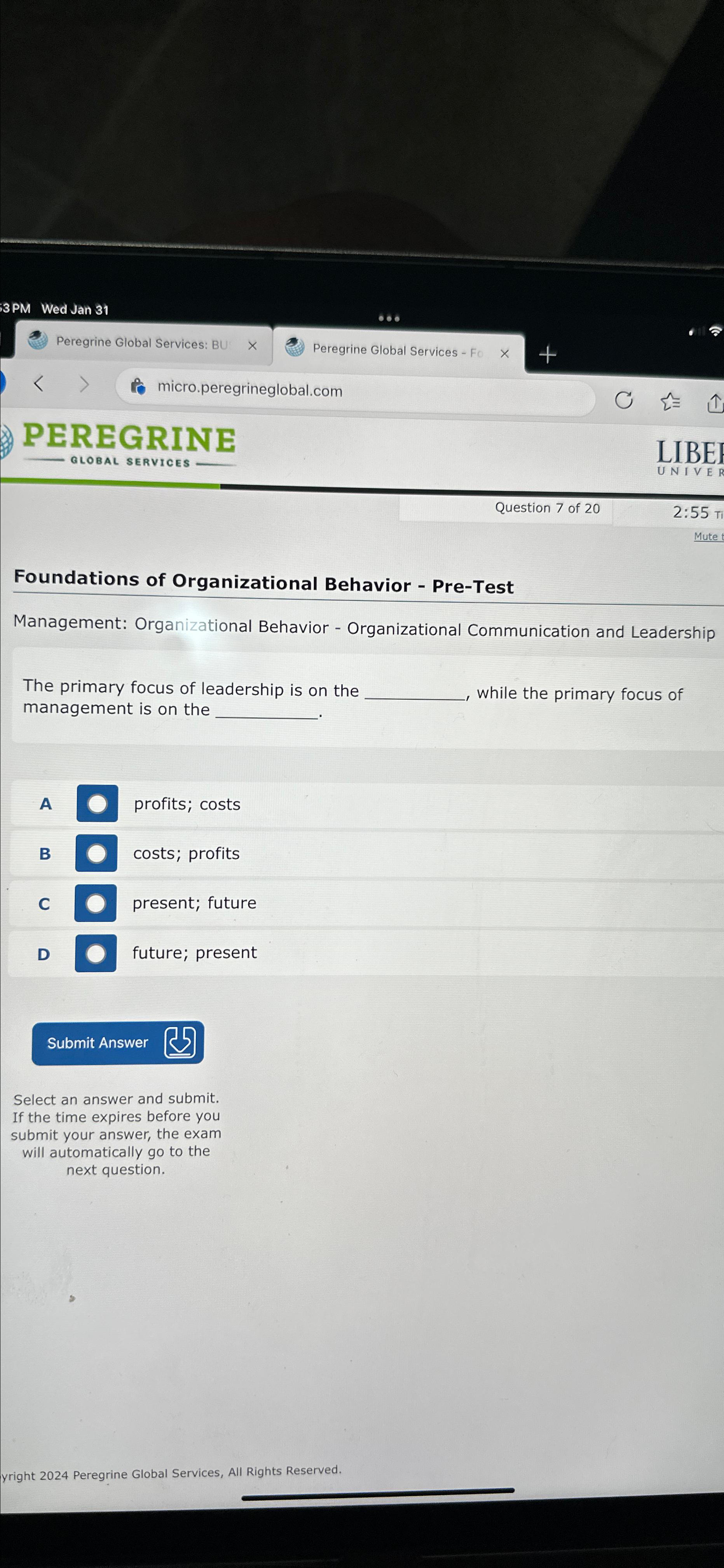 Solved PEREGRINEPeregrine Global Services - | Chegg.com