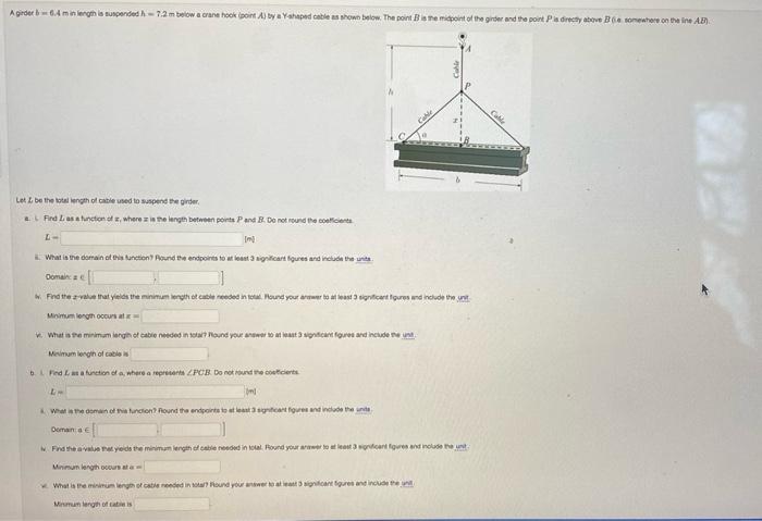 Solved Let 4 be the tote iength of cabie used to suspend the | Chegg.com