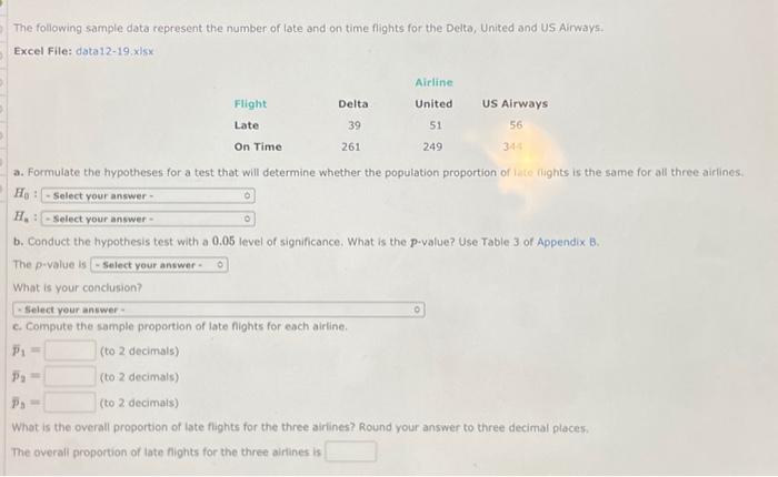 Solved The following sample data represent the number of | Chegg.com
