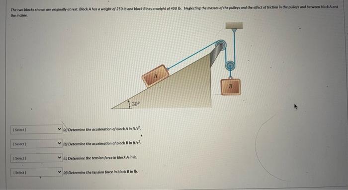 Solved The two blocks shown are originally at rest. Block A | Chegg.com