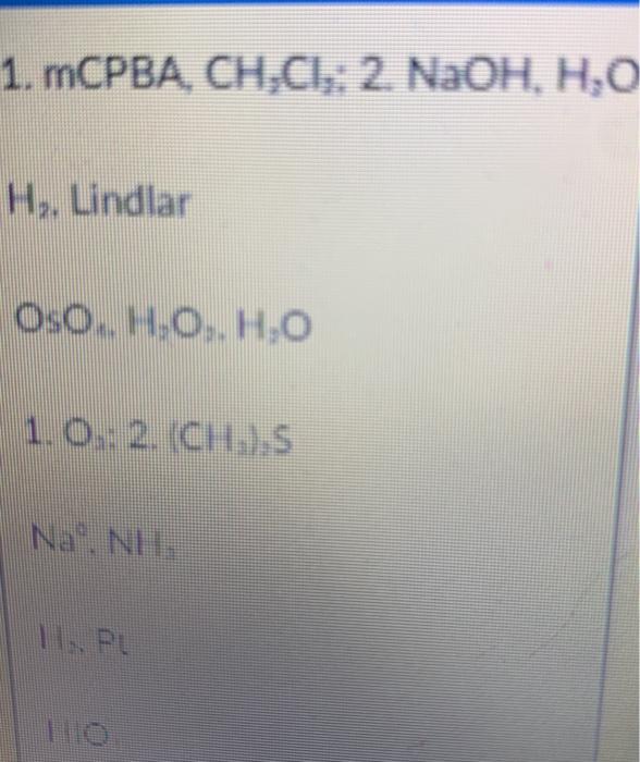 Solved olt 2 알 Ho 1. mCPBA CH,C1,: 2. NaOH, H,0 H,. | Chegg.com