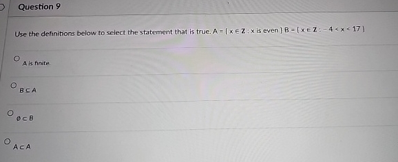 Solved Question 9Use the definitions below to select the | Chegg.com