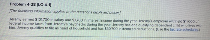 Solved Problem 4-28 (LO 4-1) [The following information | Chegg.com