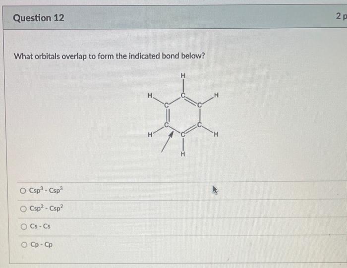 Solved What orbitals overlap to form the indicated bond | Chegg.com
