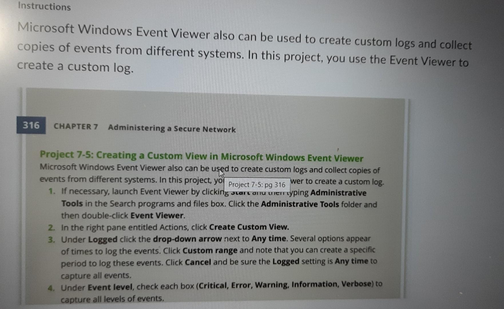 Solved Instructions Microsoft Windows Event Viewer also can | Chegg.com