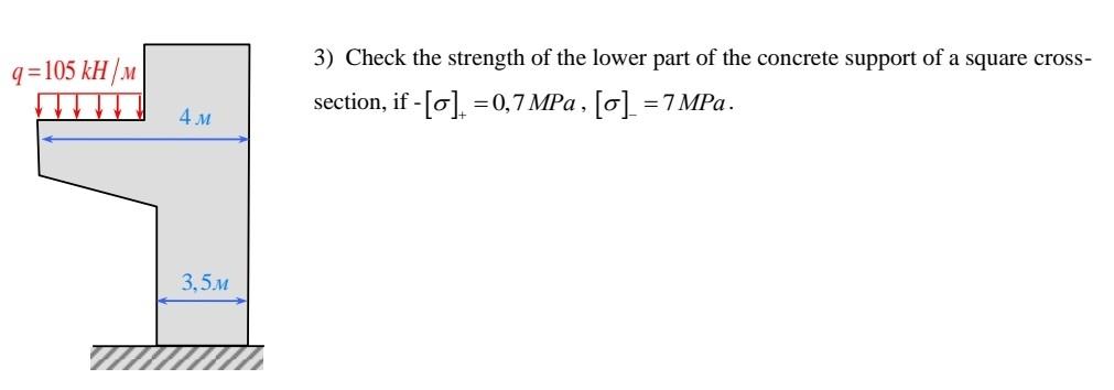 Solved 3) Check the strength of the lower part of the | Chegg.com