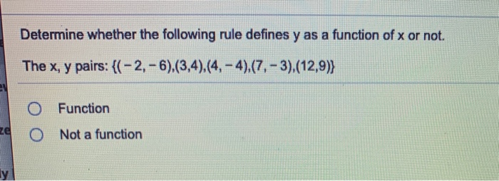 Solved Determine whether the following rule defines y as a | Chegg.com